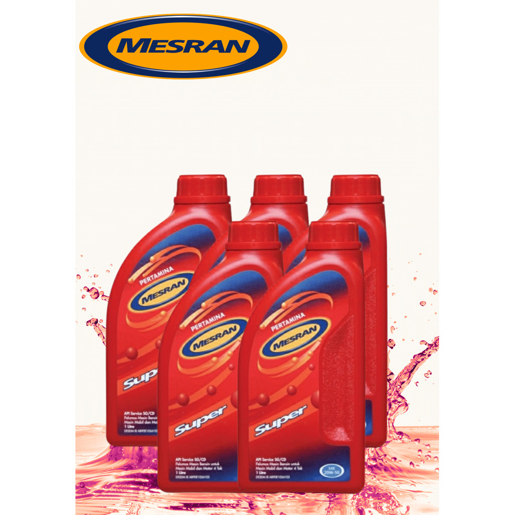 Jual 5 BOTOL Oli Pertamina Mesran Super 1L | Shopee Indonesia