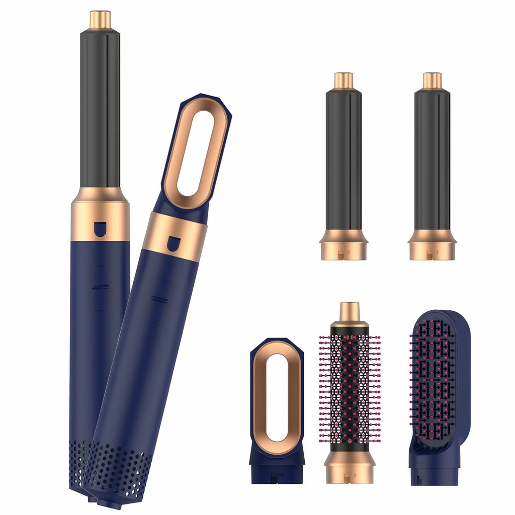 Jual 5 in 1 Hair dryer Hot Comb Set Professional elle Lock Label Hair ...