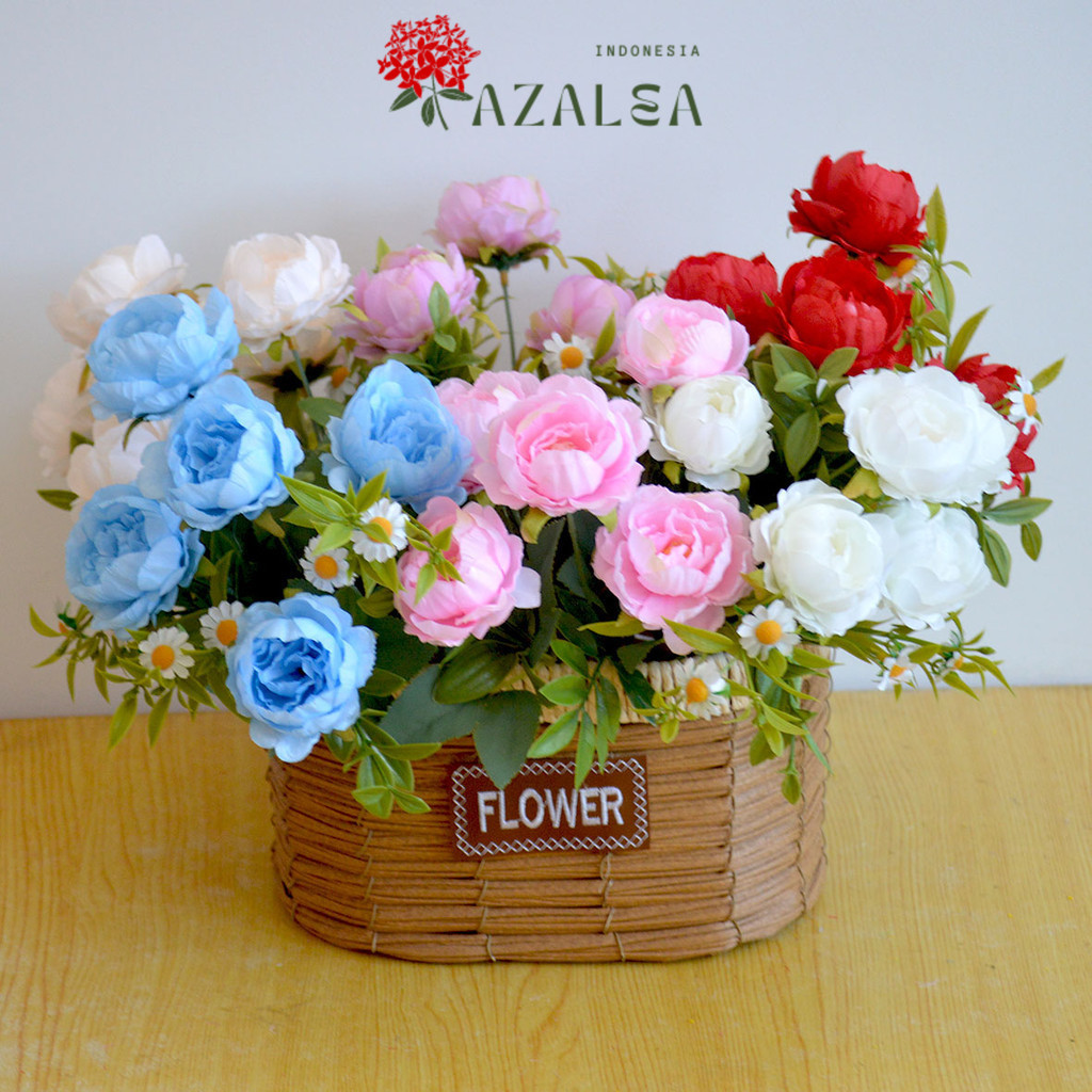 Jual AZALEA - Bouquet bunga P115 MISO Mawar Peony Artifisial Dekorasi ...