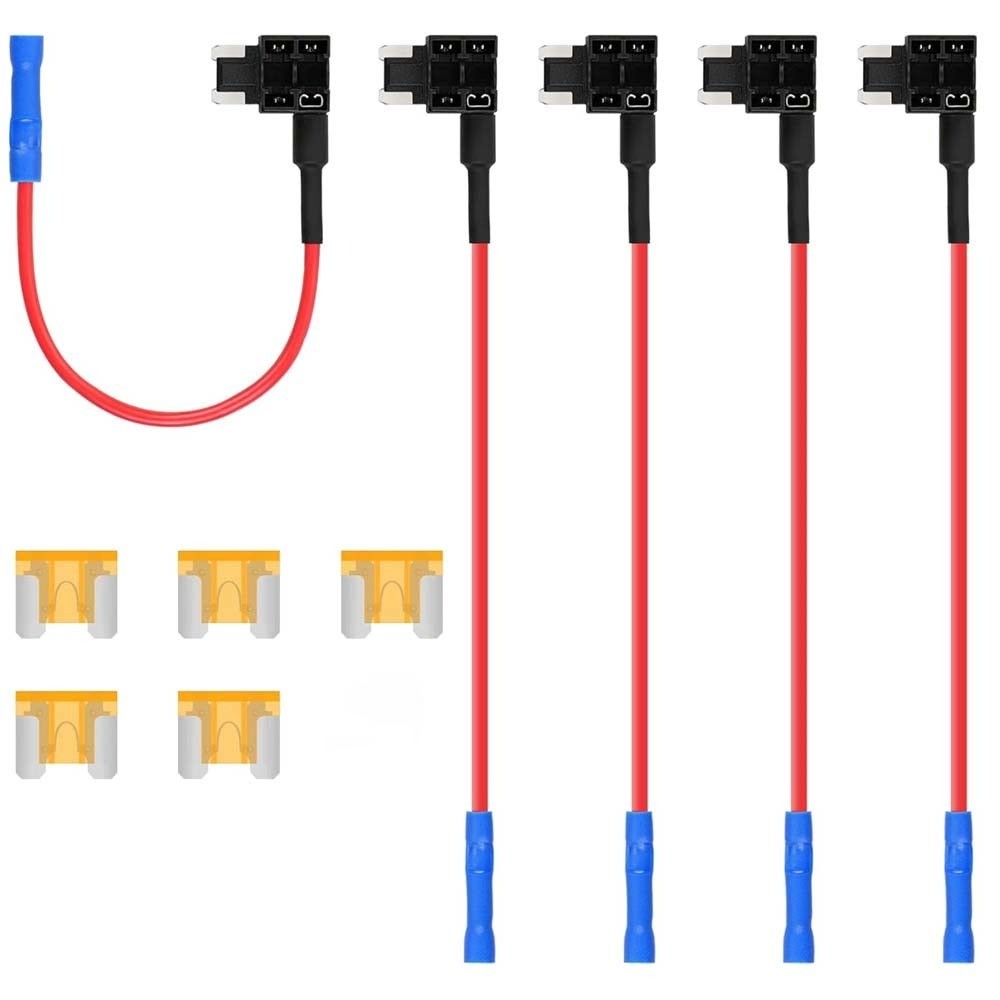 Jual 5 Pack Low Profile Mini Fuse Tap with 5 Amp Blade Fuse,12V Add-a ...