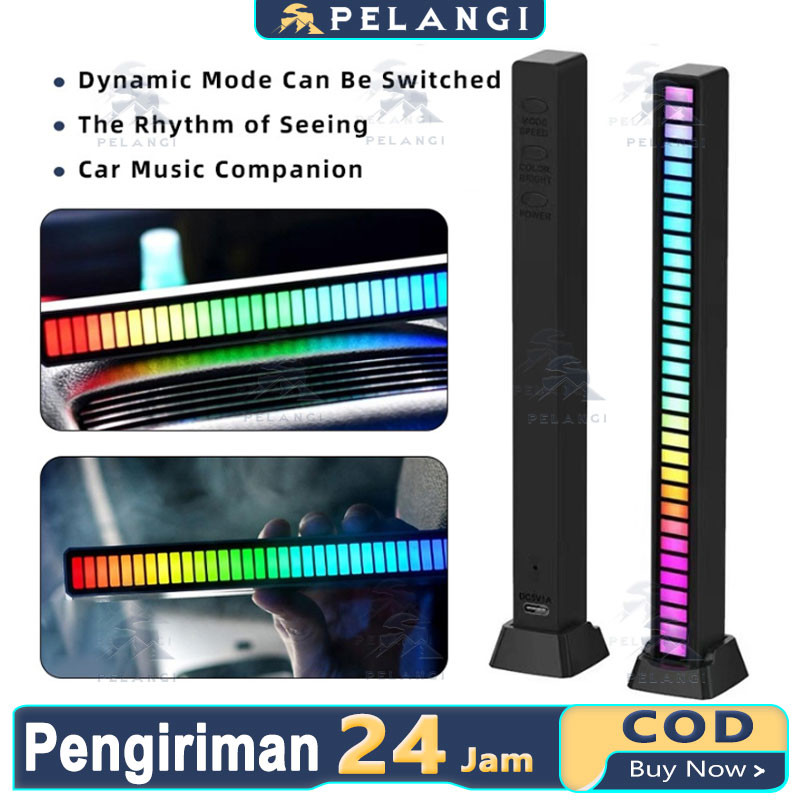 Jual RGB Rhythm Light USB Audio spectrum indicator bar LED lampu hias ...