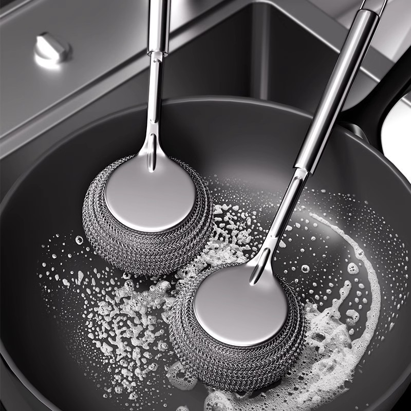 Jual Sikat Panci Ganggan Panjang Stainless Sikat Dapur Bulat Food Grade ...