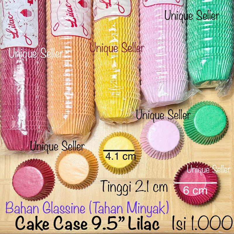Jual [Isi1000] Cake Case 9.5 GLASSINE WARNA WARNI Alas 4.1 cm LILAC ...
