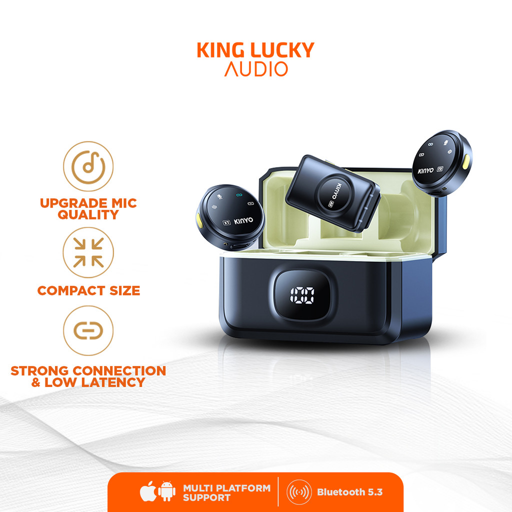 Jual KINGLUCKY M60 Mic Wireless Clip on Dual Microphone Lavalier Double ...