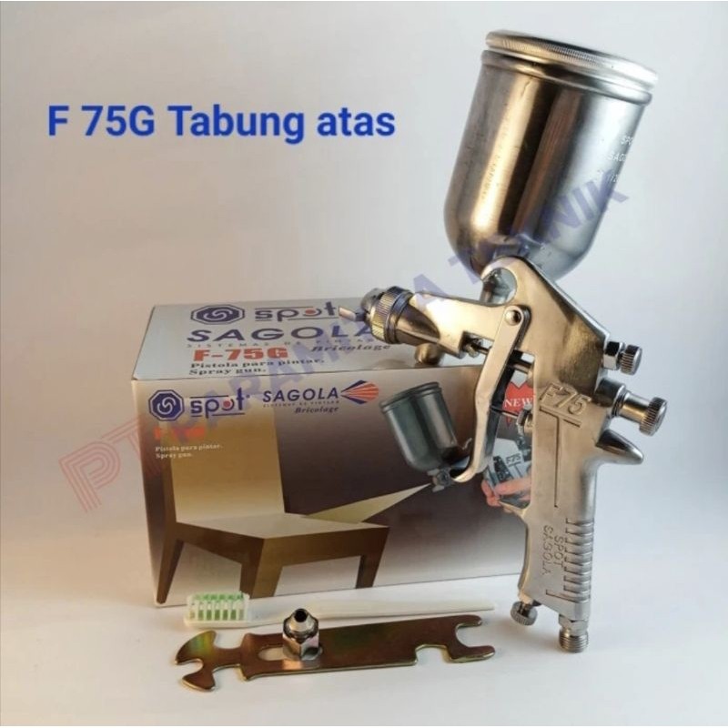 Jual DF45TE Spraygun F75G tabung atas / spray gun F75 ukuran 400 ml SPOT sagolaa | Shopee Indonesia