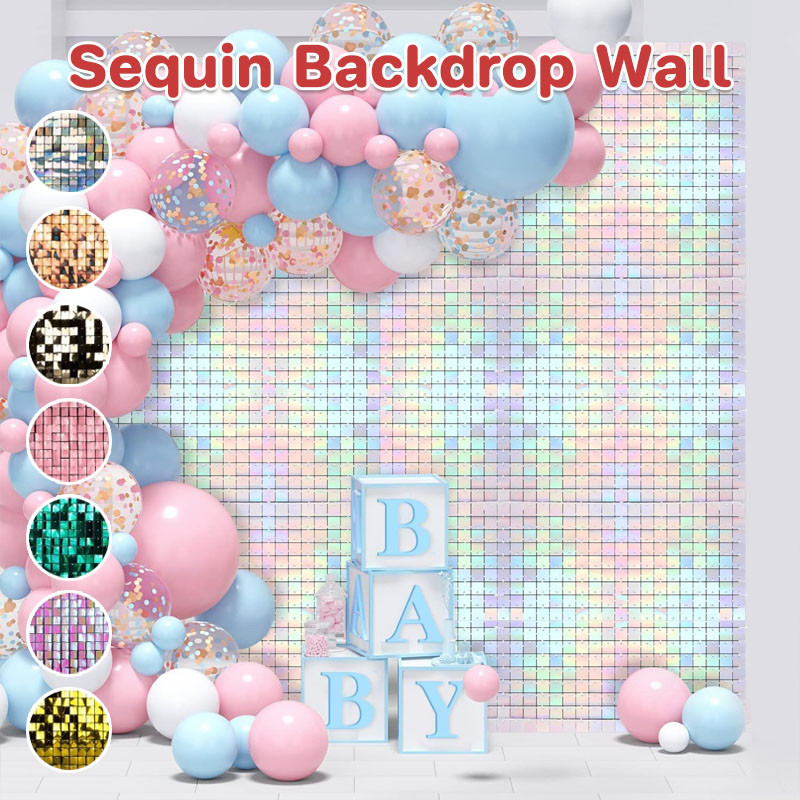 Jual 10pcs Square Sequin Tile Backdrop Background Dekorasi Pelaminan ...