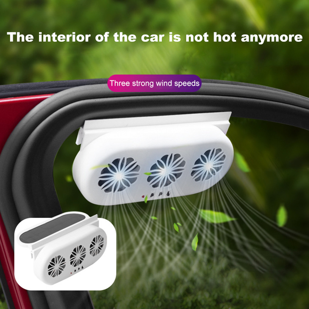 Jual Solar Car SUV Air Vent Cooling Fan 3 Fans Promoting Air ...