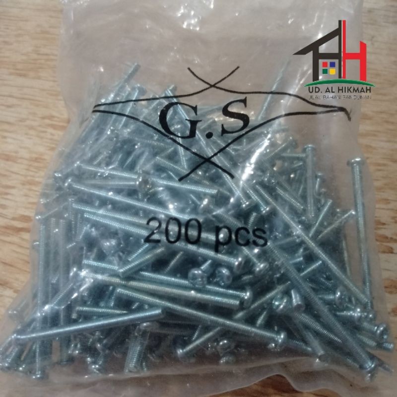 Jual BAUT JP 3X45 MM GALVANIS SCREWS JP 3 X 45 MM ISI 200 PCS | Shopee ...