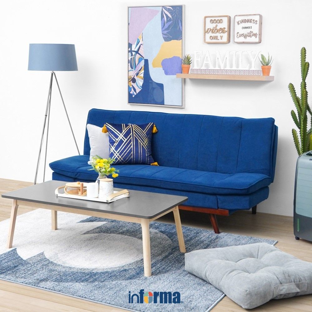 Jual Informa Luisa Sofa Bed Fabric - Biru Tempat Duduk Multifungsi Sofa ...
