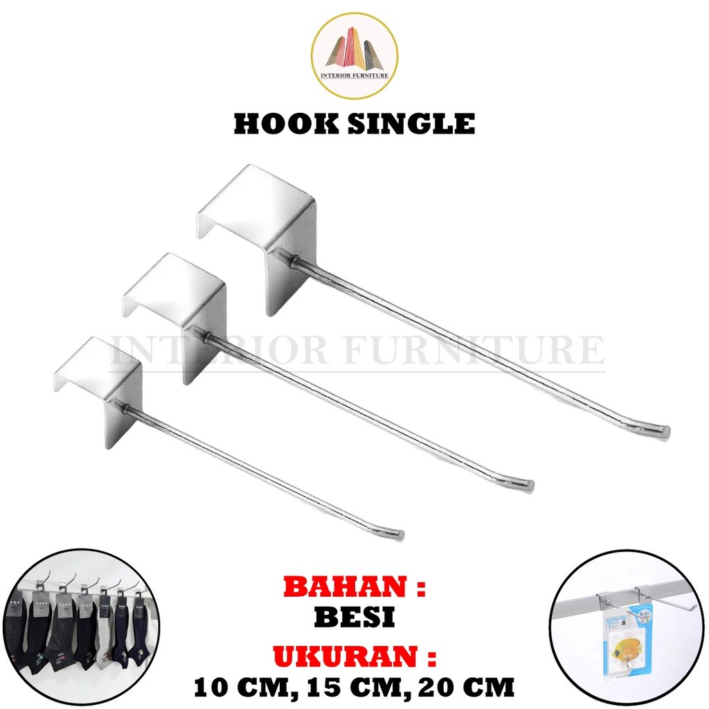 Jual Cantolan pipa kotak ukuran 10 15 20 cm single hook Gantungan ...