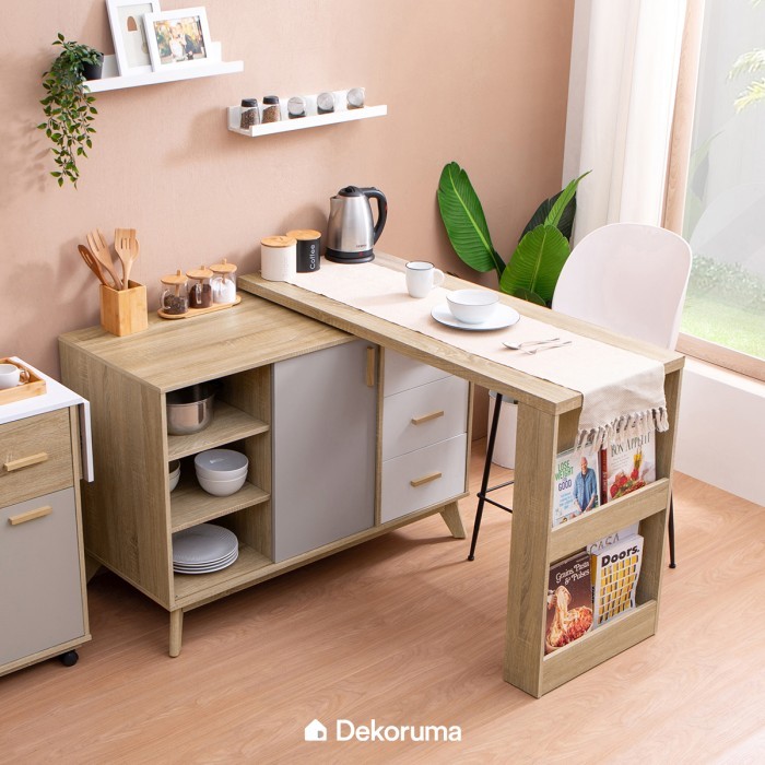 Jual Dekoruma Isy Lemari Dapur dengan Meja Makan | Swivel Kitchen ...