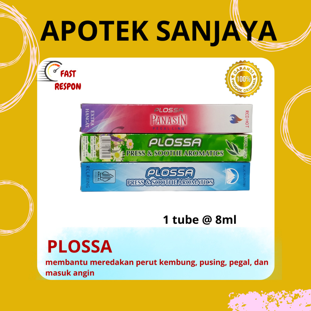 Jual PLOSSA ROLL ON & INHALER / EUCALYPTUS HIJAU / RED HOT MERAH / BLUE ...