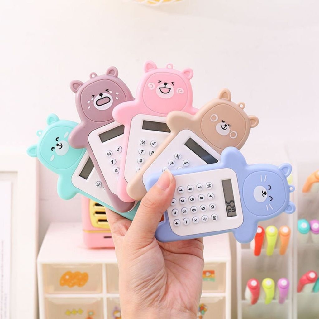 Jual (COD)Calculator Mini Portable Motif Bear / Kalkulator 8 Digit Alat ...