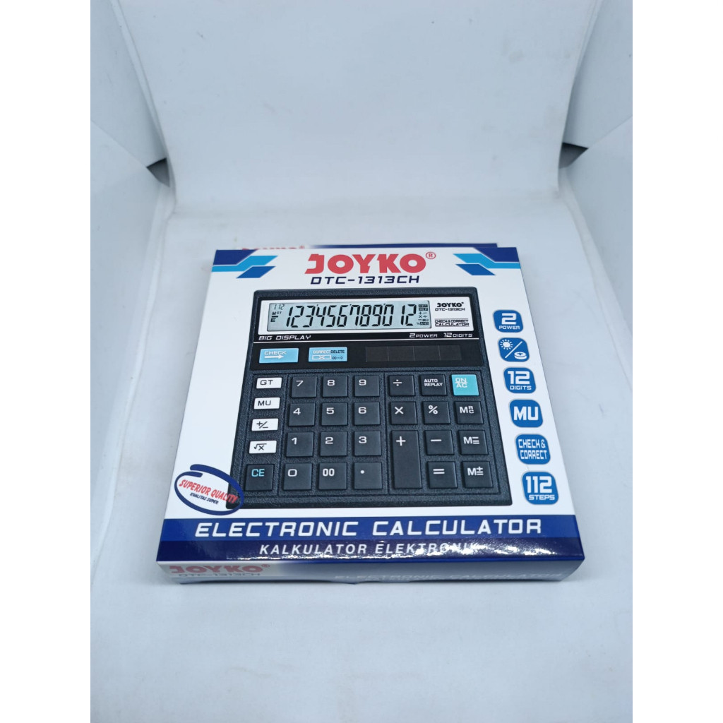 Jual KALKULATOR 12 ANGKA BATERAI SOLAR HITAM PLASTIK SEDANG MEREK JOYKO ...