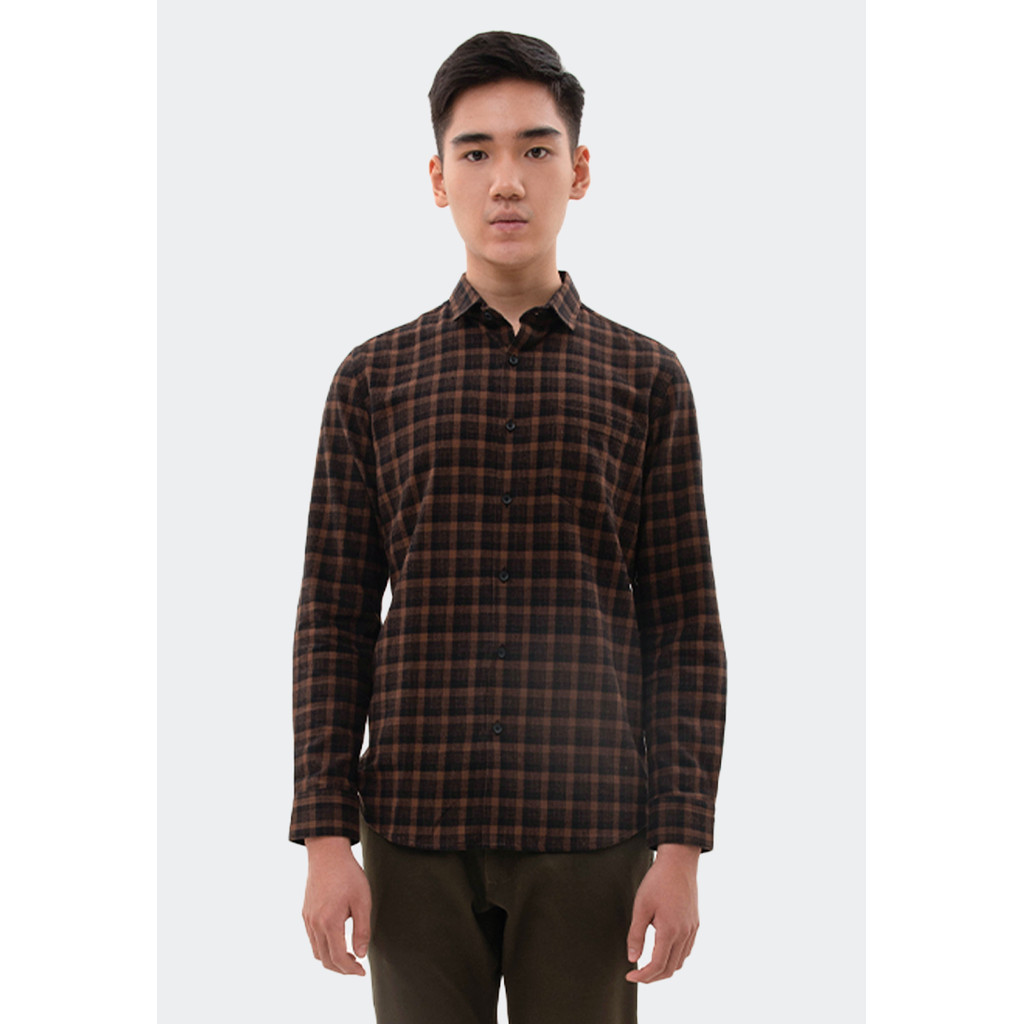 Jual MANZONE - Kemeja Lengan Panjang Pria Slim Fit Vicenzo 02 - Black ...