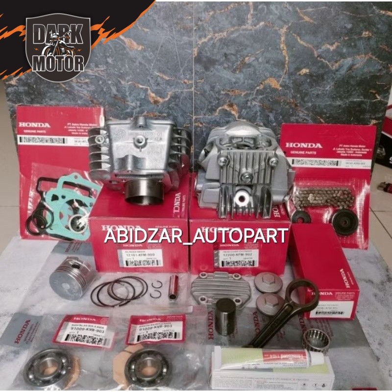 Jual Paket lengkap Blok seher KFM+blok head+stang seher+bearing 6304-6304+rantai keteng Honda ...