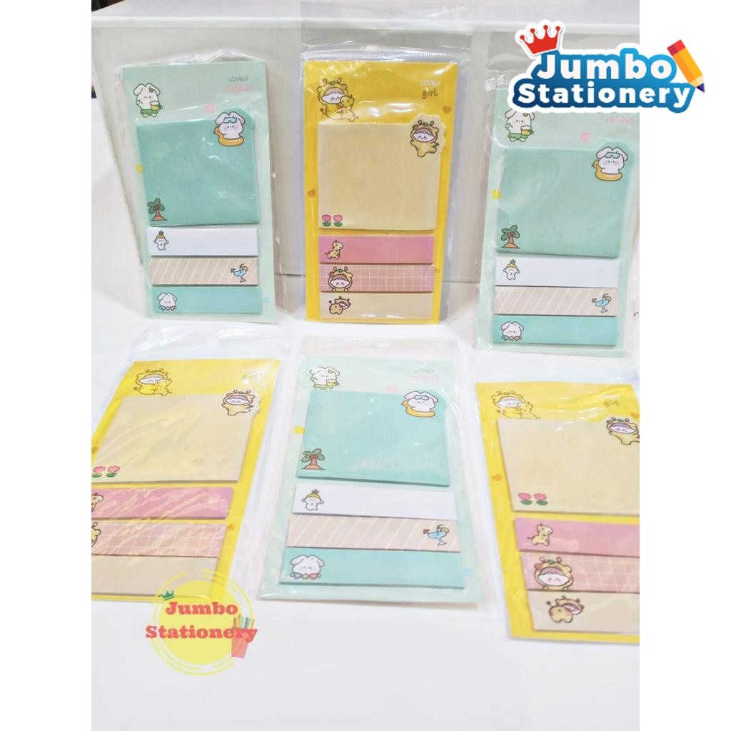 Jual Sticky Notes Motif Kertas Memo Karakter Kotak dan Persegi Panjang ...