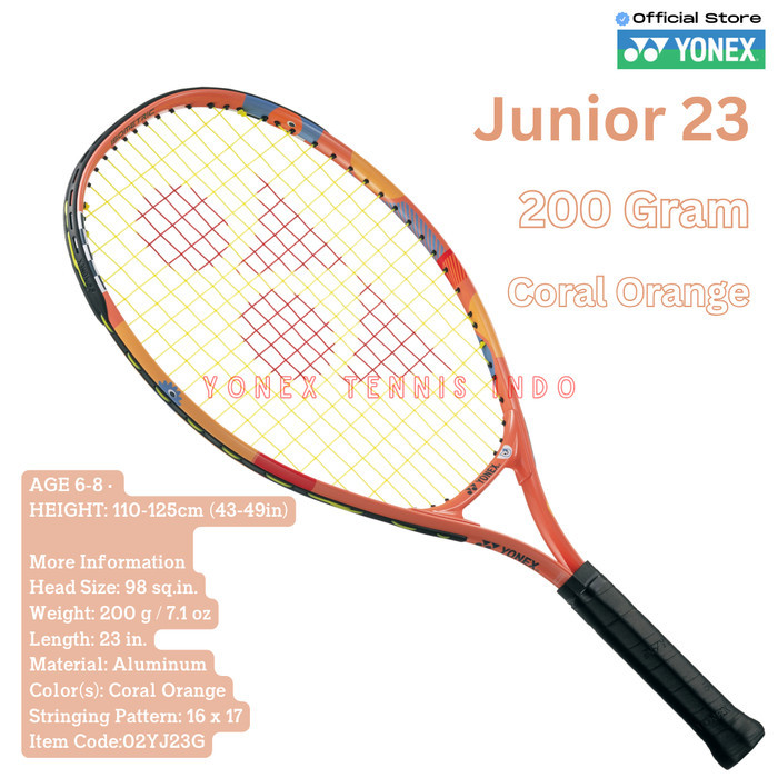 Jual Yonex JUNIOR 23 200g - Coral Orange - racket tennis | Shopee Indonesia
