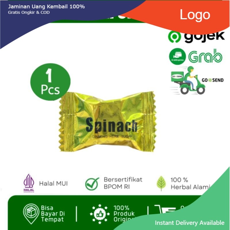 Jual ECERAN PERMEN SPINACH CANDY ORIGINAL - 1 PCS | Shopee Indonesia