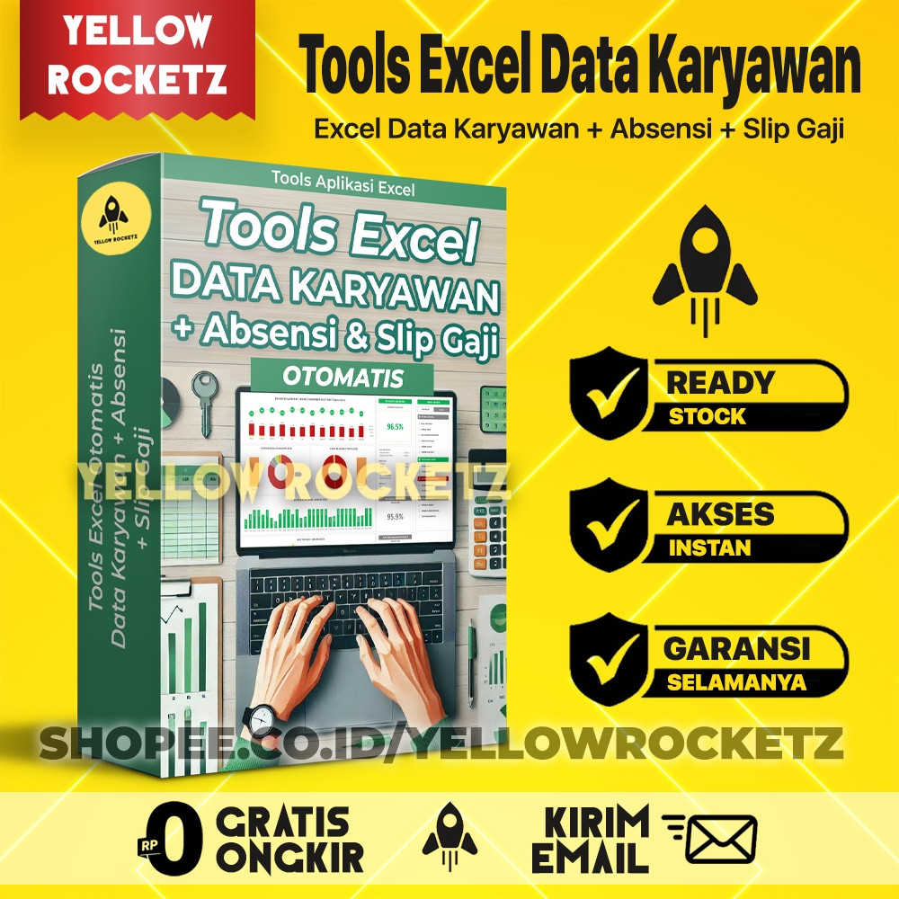 Jual TOOLS EXCEL DATA KARYAWAN + ABSENSI MULTI SHIFT + SLIP GAJI ...