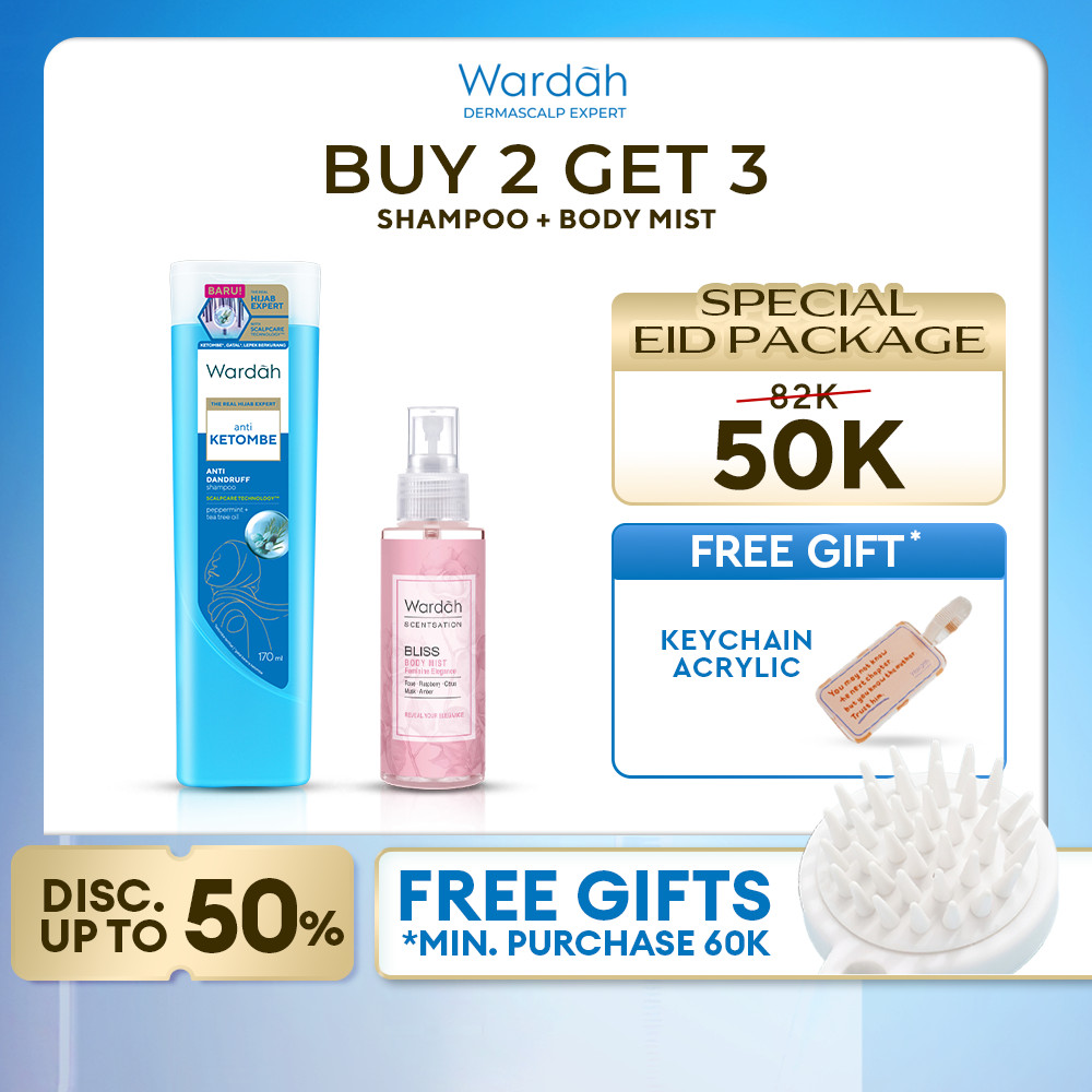 Jual Wardah Dermascalp Shampoo and Body Mist Free Limited Edition Keychain | Shopee Indonesia