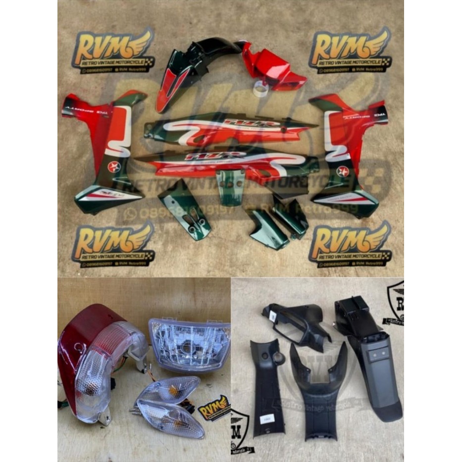 Jual Cover Body halus body kasar dan lampu Fizr striping Caltex hijau ...