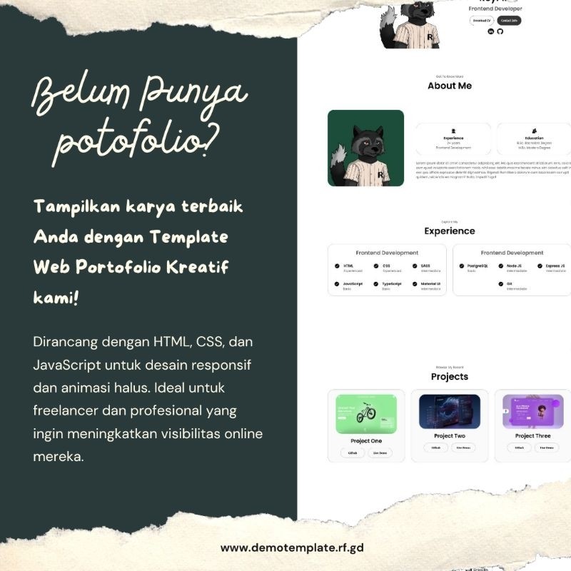Jual Web Portofolio Profesional || Template Portofolio HTML, CSS dan ...