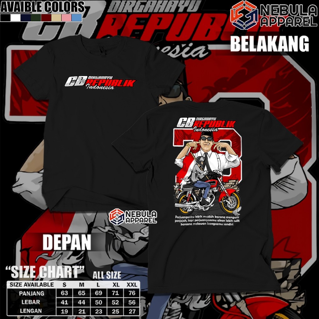 Jual Kaos Racing Honda CB Soekarno Dirgahayu Republik Indonesia Baju Distro Motor Herex CB GL MP ...