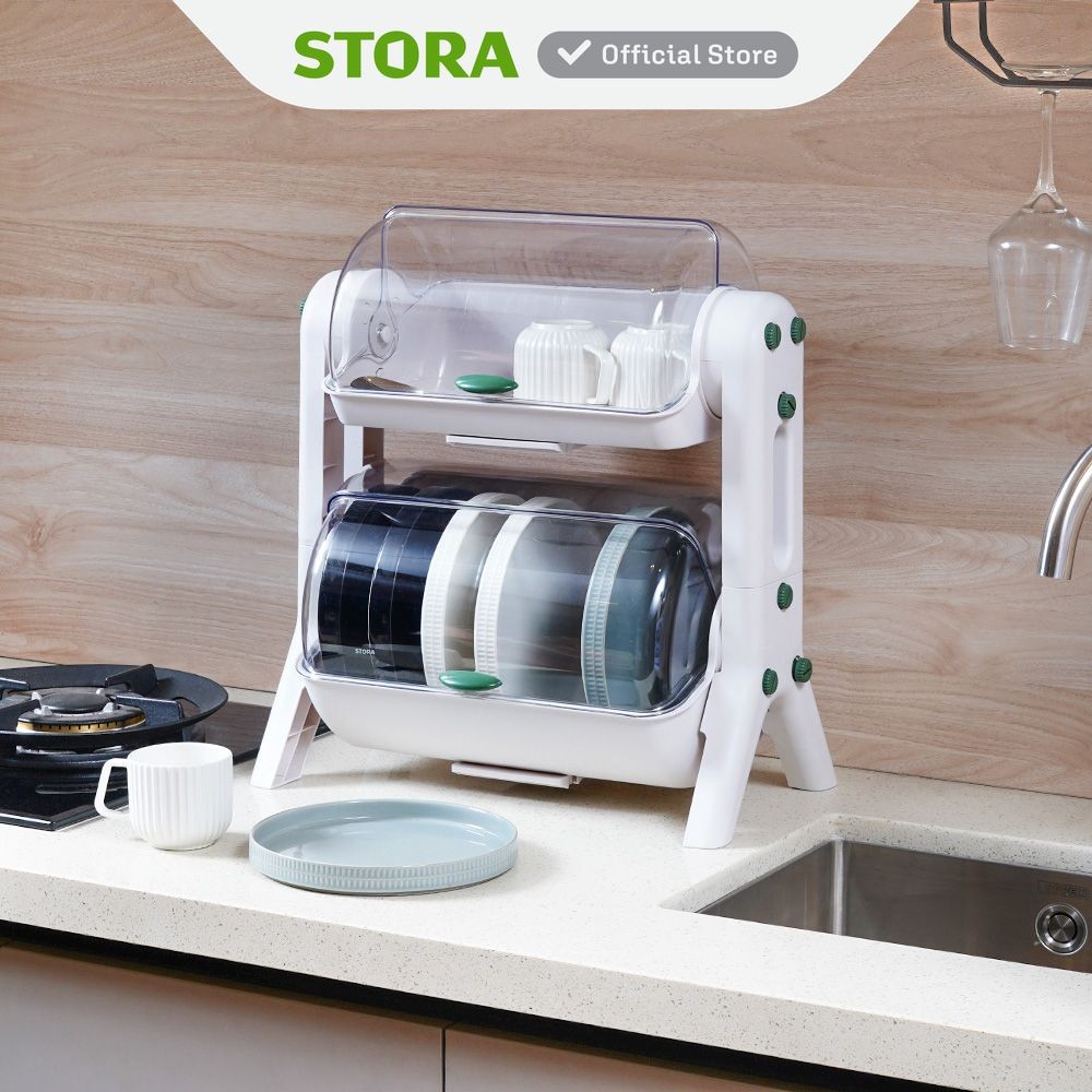 Jual Stora Donburi Hachi Rak Piring 2 Tingkat - Putih Dish Rack Tempat ...