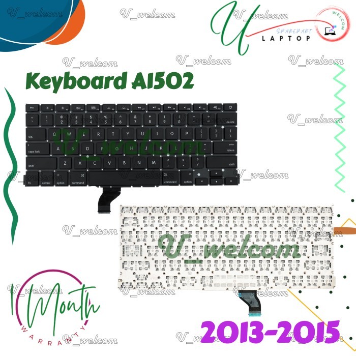 Jual Keyboard MacBook Pro 13 Retina A1502 New 2013- 2015 Enter lurus ...