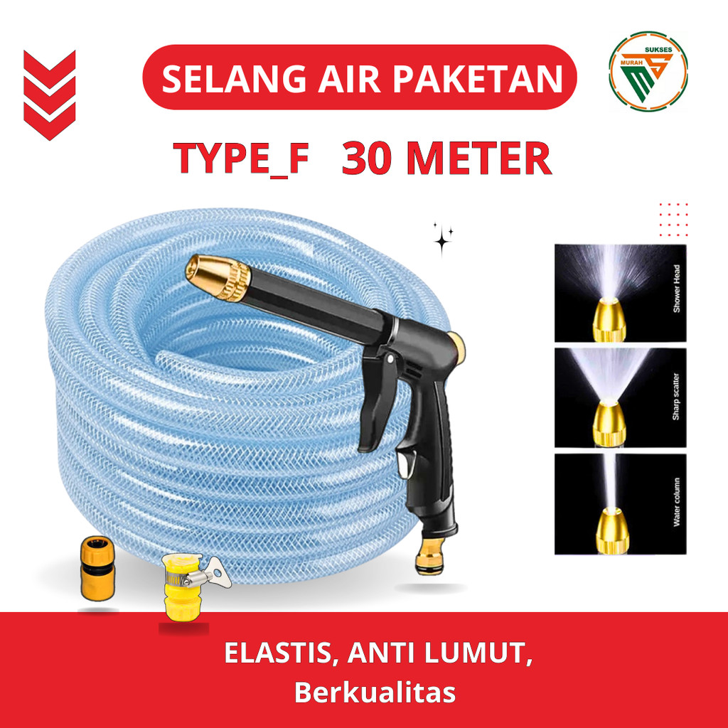 Jual SATU SET SEMPROTAN SELANG AIR SERAT BENANG 30 METER 1 ROL JET ...