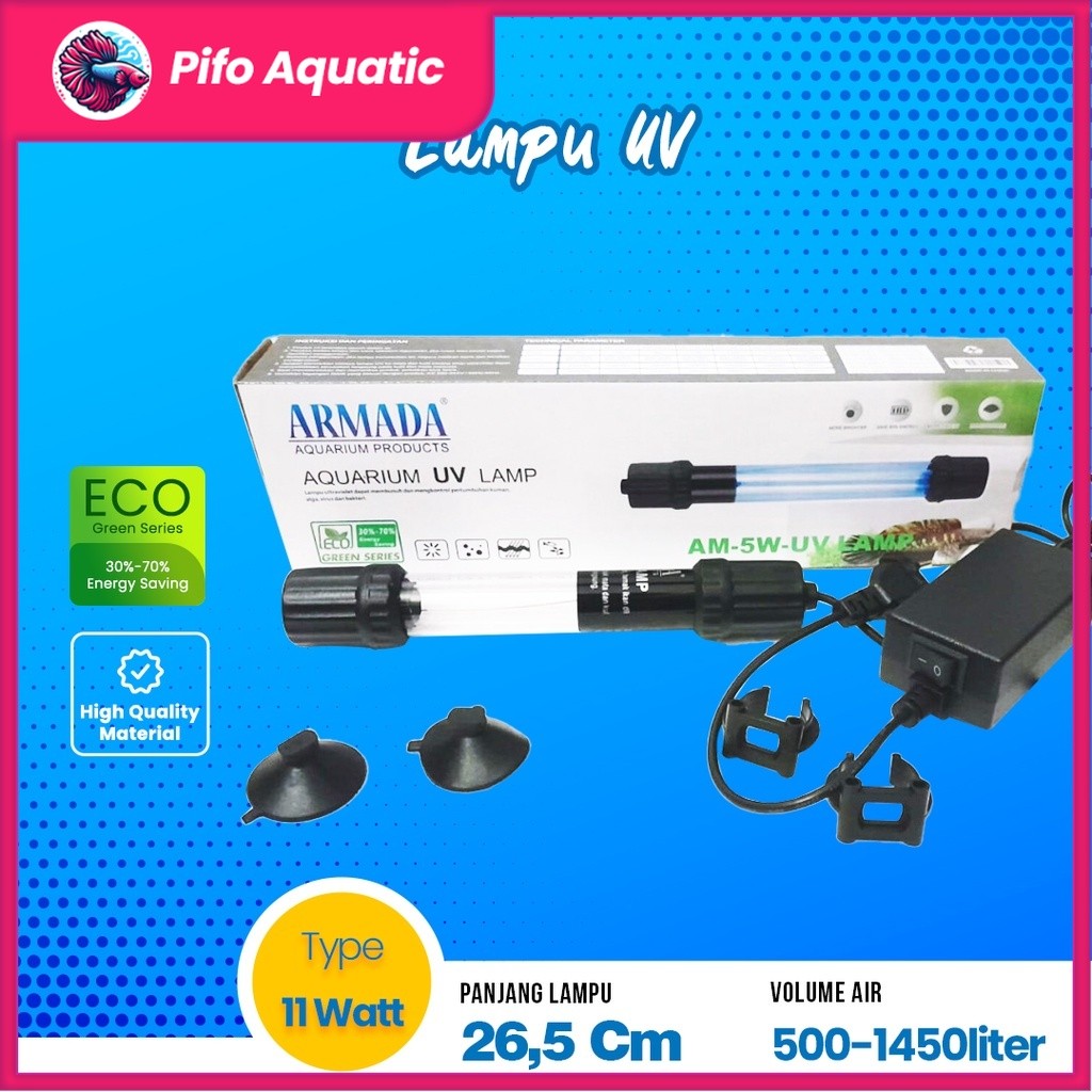 Jual Lampu UV Ultraviolet Aquarium 5 7 9 11 13 15 20 Watt Pifo Aquatic | Shopee Indonesia