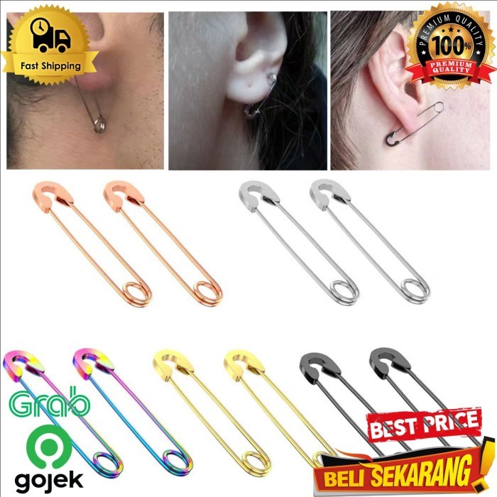 Jual Anting tindik tusuk pria wanita unisex / Anting titanium peniti ...
