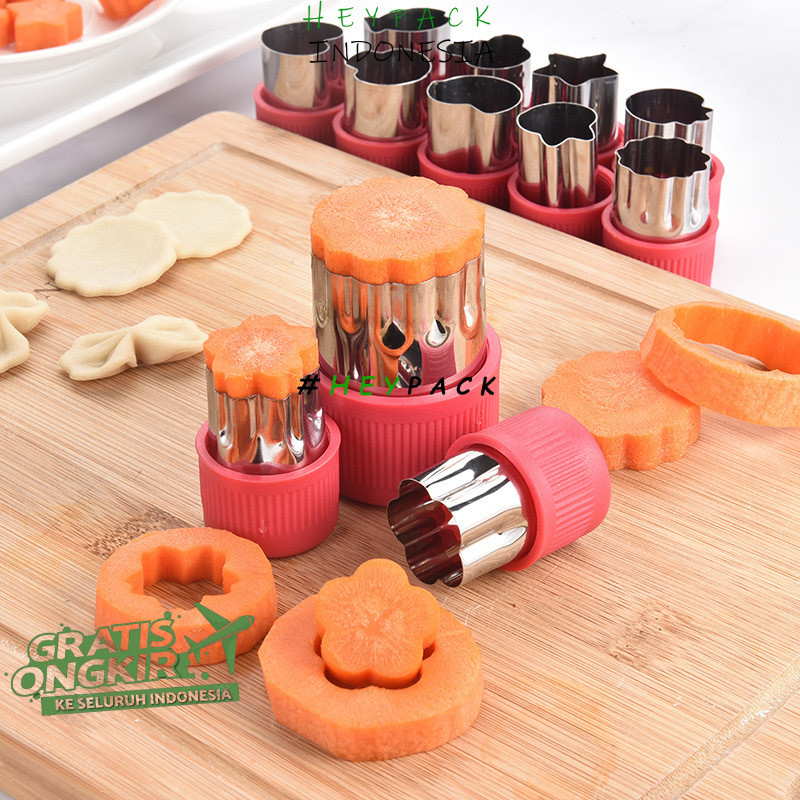 Jual Cetakan Pemotong Buah Dan Sayuran Bento Cutter Cookies Ring Cutter ...