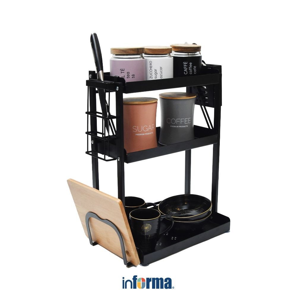 Jual Informa Walt Rak Penyimpanan Bumbu Lipat - Hitam Organizer Dapur ...