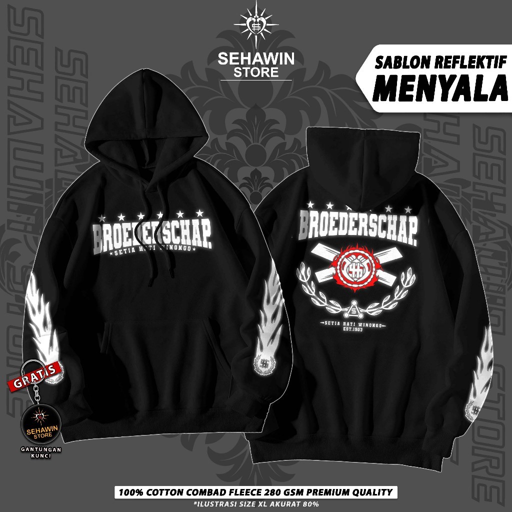 Jual HOODIE PSHW BROEDERSCHAP WINONGO REFLEKTIF// MENYALA SAAT TERKENA ...