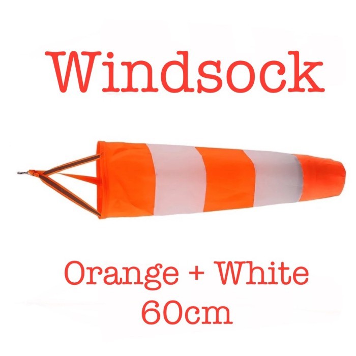 Jual Windsock 60cm Orange + White Penunjuk Arah Mata Angin Wind Sock ...