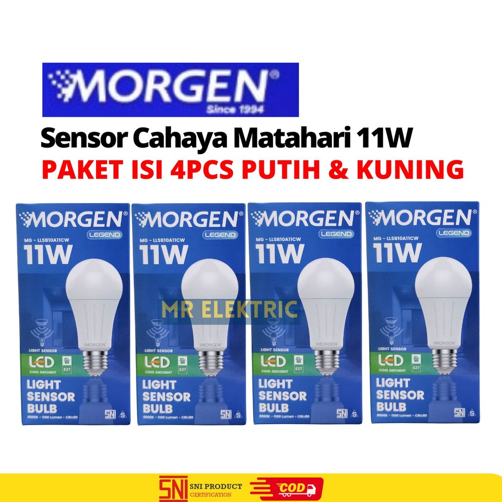 Jual PAKET 4PCS Sensor Cahaya Matahari 11WAT MORGEN Lampu LED Otomatis ...