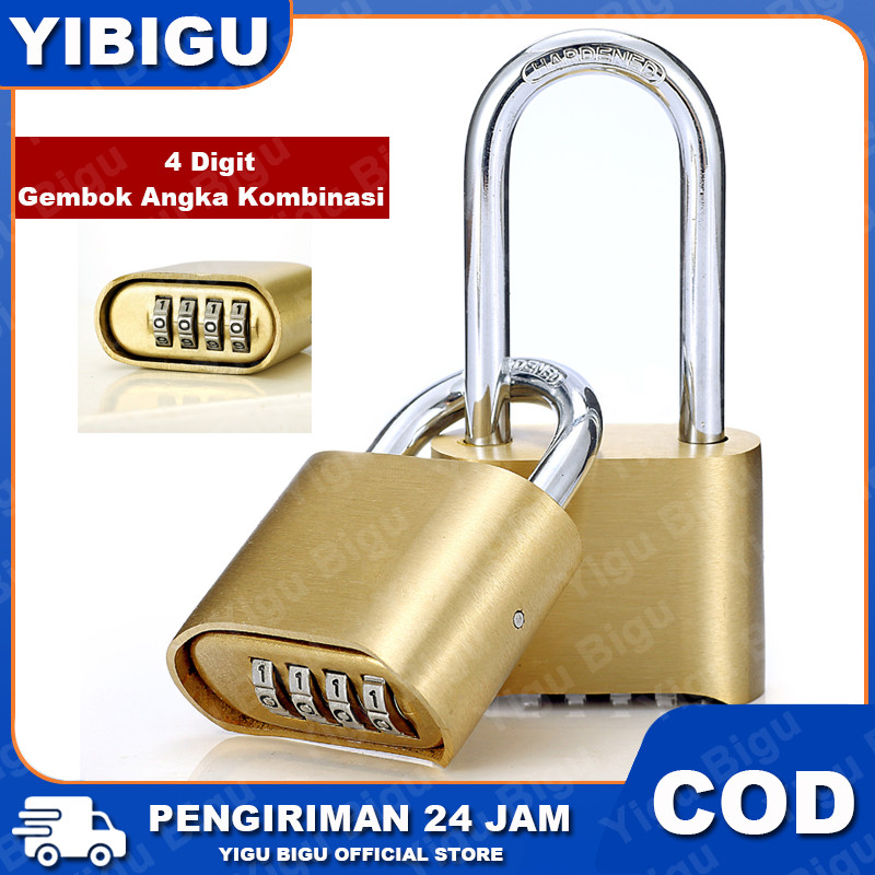 Jual COD Gembok Angka Kombinasi 4 Digit Kunci Gembok Nomor Angka Pin ...