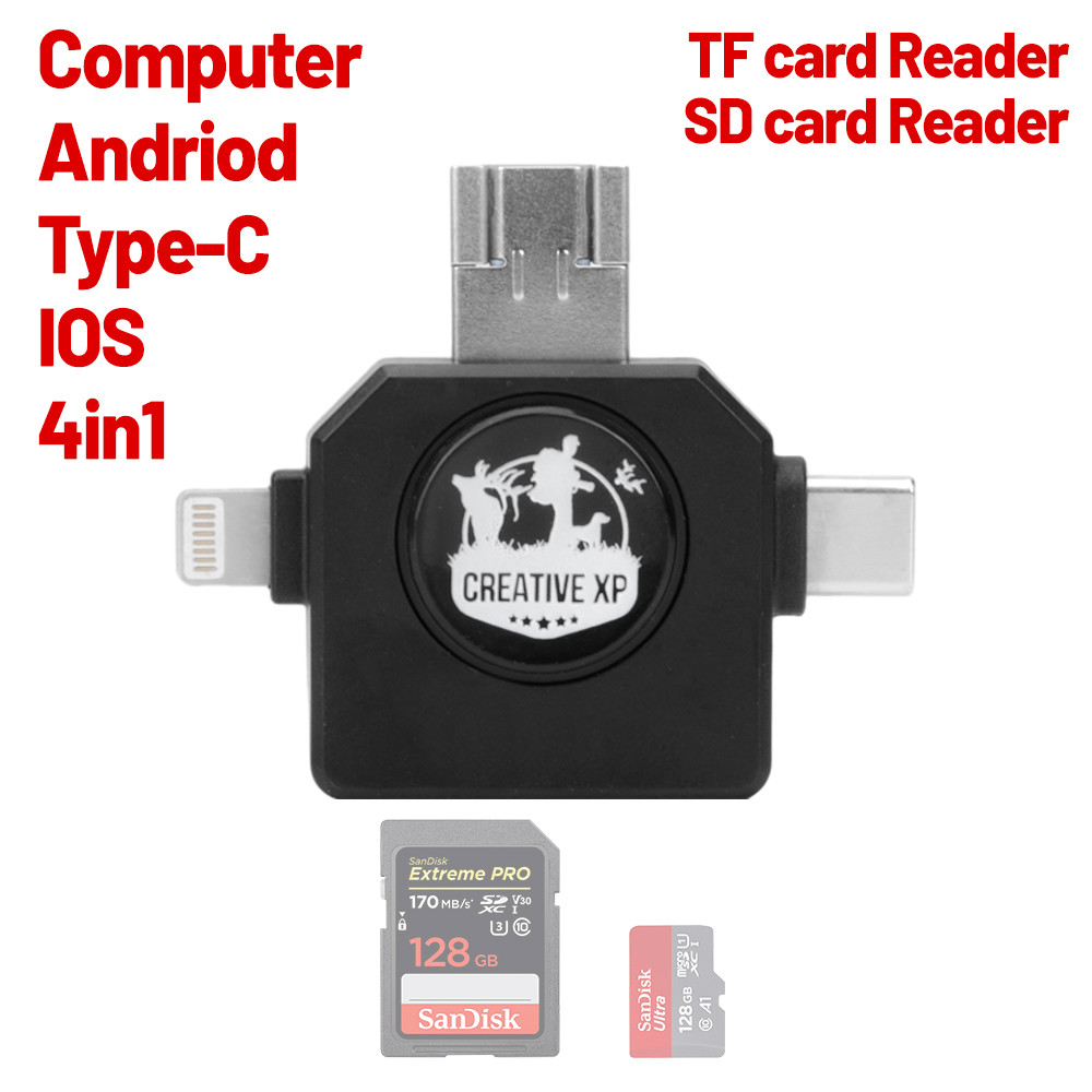 Jual 4 In1 Card Reader TF Card Memory Card Converter Multifunctional ...