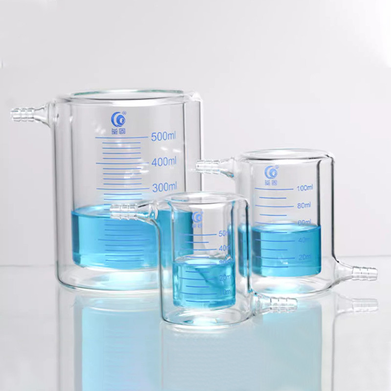 Jual 50 to 1000ml Lab Glass Double Jacketed Beaker Photocatalytic ...