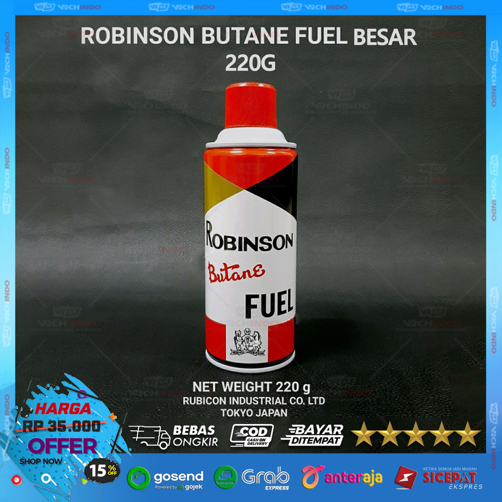 Jual Gas Robinson Refill Butane Fuel 220g BESAR / JUMBO | Isi Ulang Gas ...