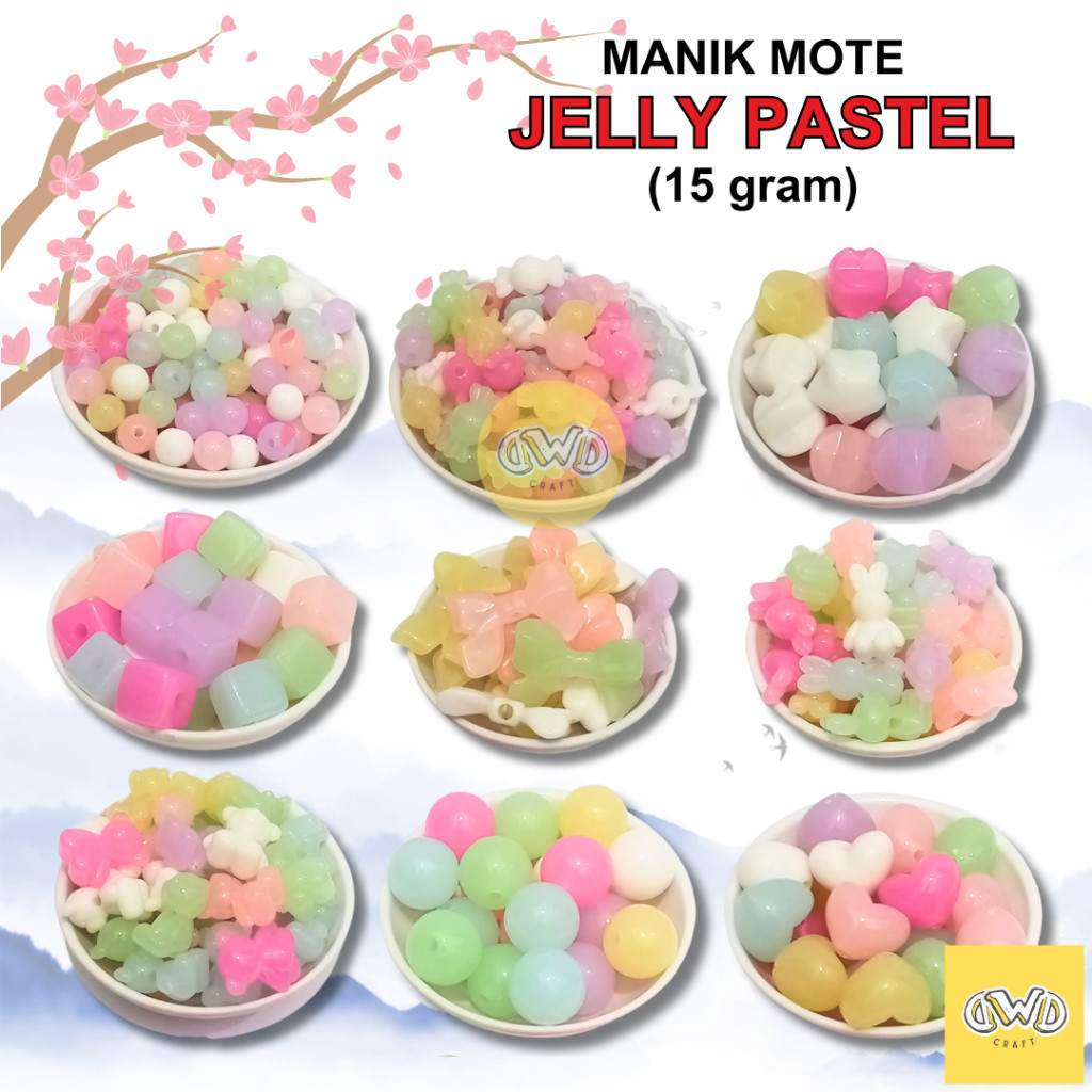 Jual Manik Mote Mutiara JELLY PASTEL (15 gram) Premium Beads Manik ...