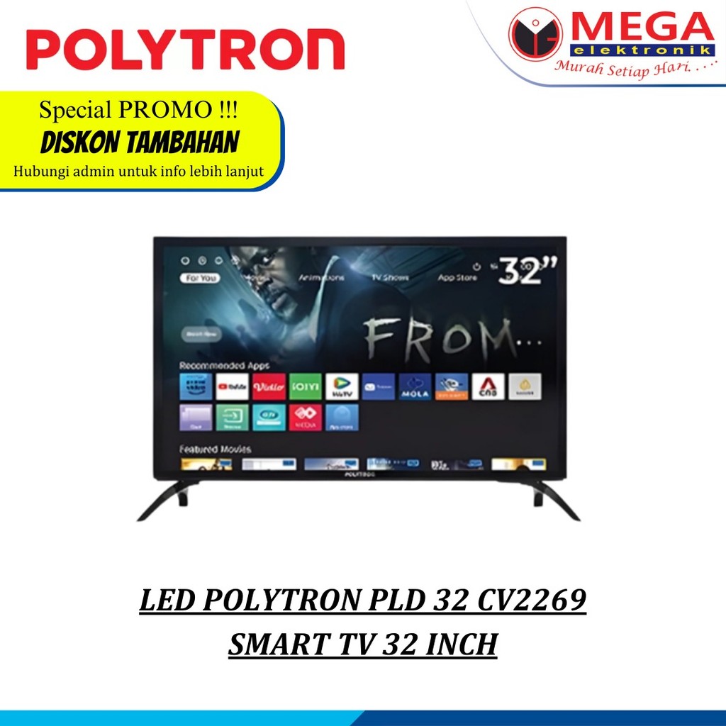 Jual LED POLYTRON PLD 32CV2269 SMART TV 32 INCH AKSES YOUTUBE INTERNET ...
