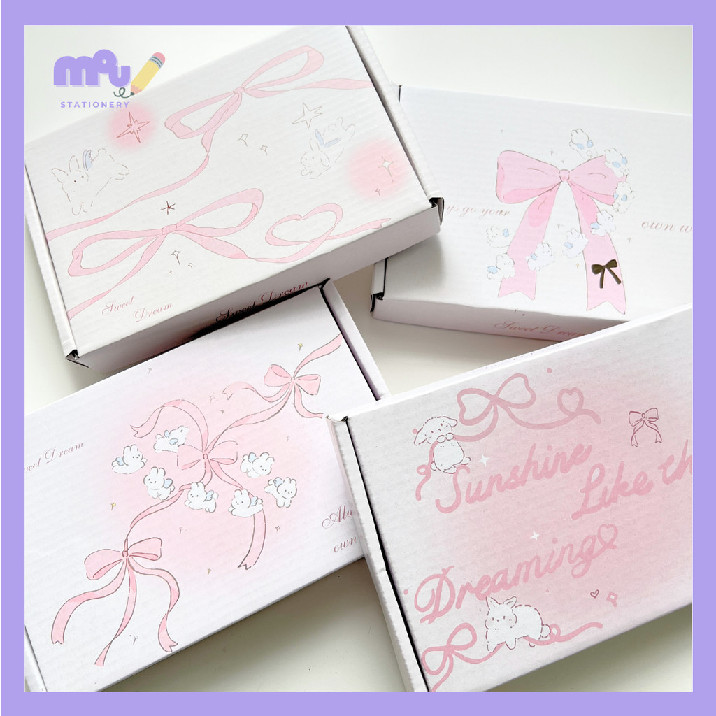Jual [MOUMOU] Pink Box Coquette Packaging [20x13x3] / Kotak Kado ...