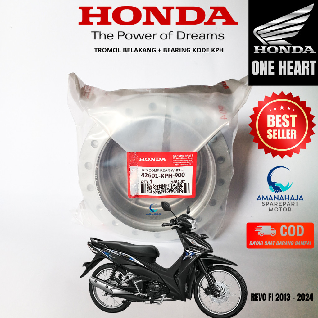 Jual (GARANSI) ORI TROMOL BELAKANG + BEARING HONDA REVO F1 INJEKSI ...