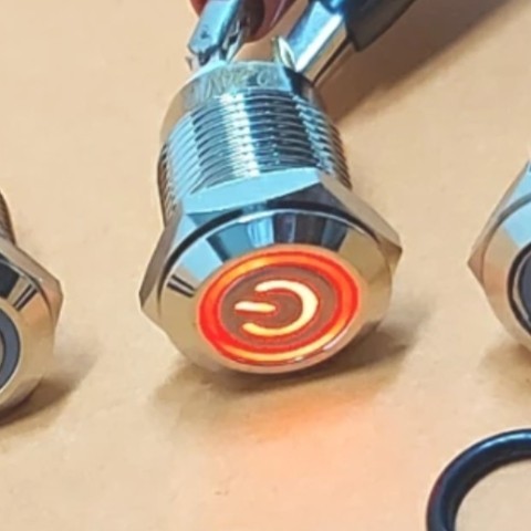 Jual Red Power LED Stainless Steel 12mm Push On Momentary Switch ...