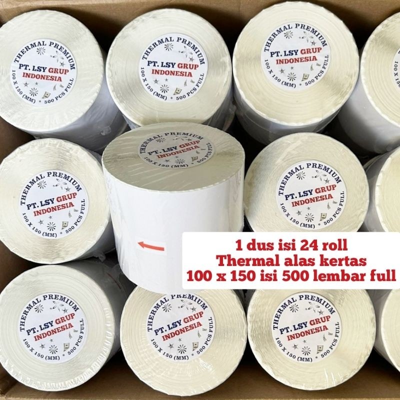 Jual stiker kertas label thermal / kertas barcode 100 x 150 mm A6 isi 500 lembar ( 1 dus isi 24 ...