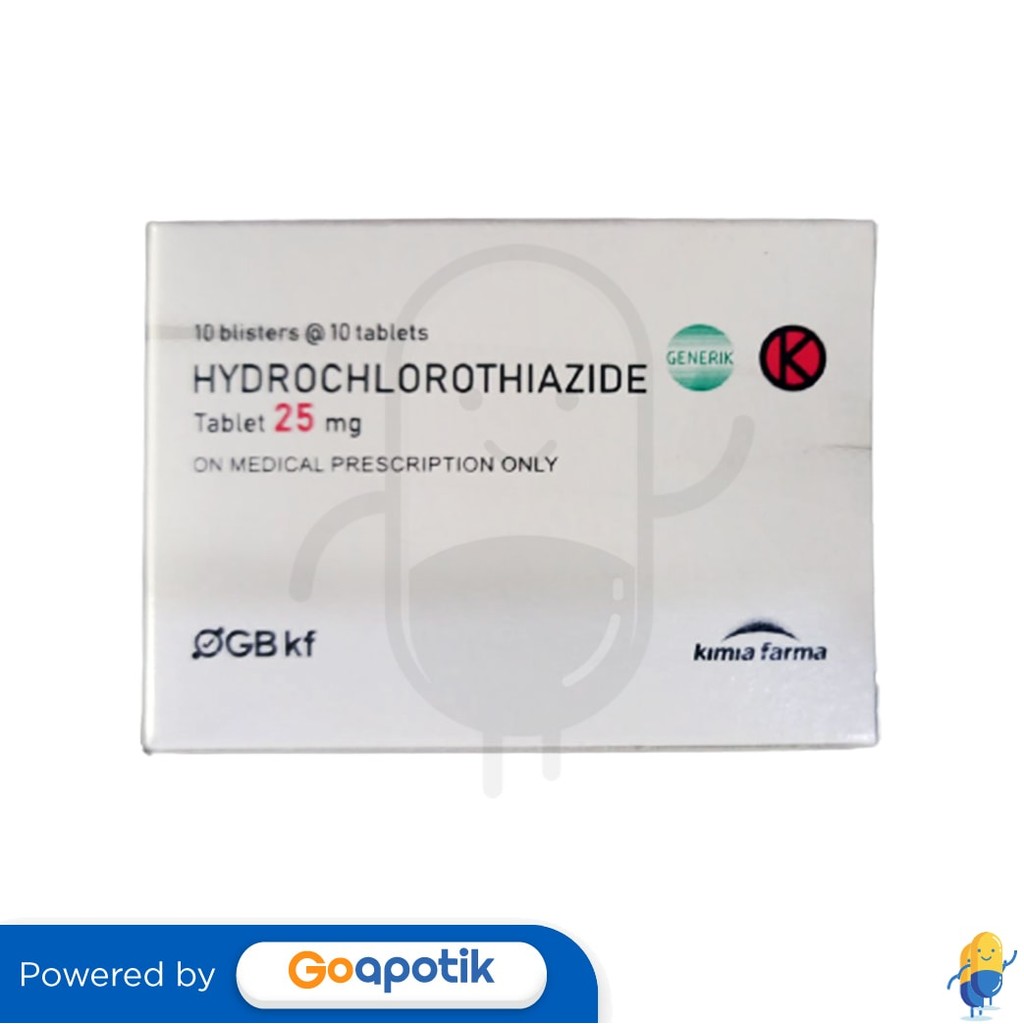 Jual Hydrochlorothiazide Kimia Farma 25 Mg Box 100 Tablet | Shopee ...