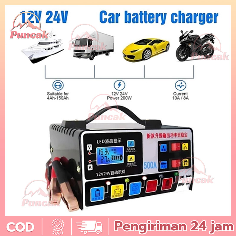 Jual 【PUNCAK】 Charger Aki Otomatis Smart Intelligent Auto Repair Mobil ...